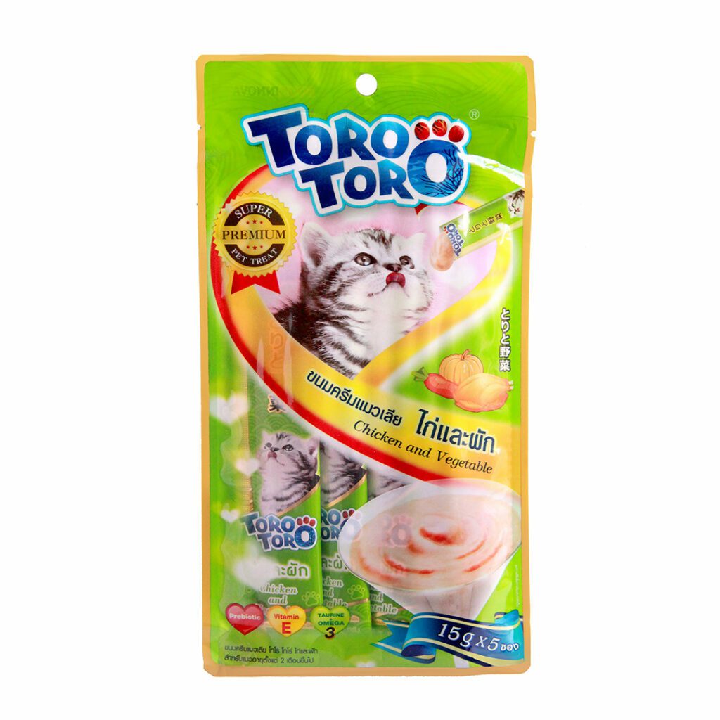 TORO Chicken And Vegetable - ขนมครีมแมวเลียรสไก่และผัก (15g/5ซอง ...